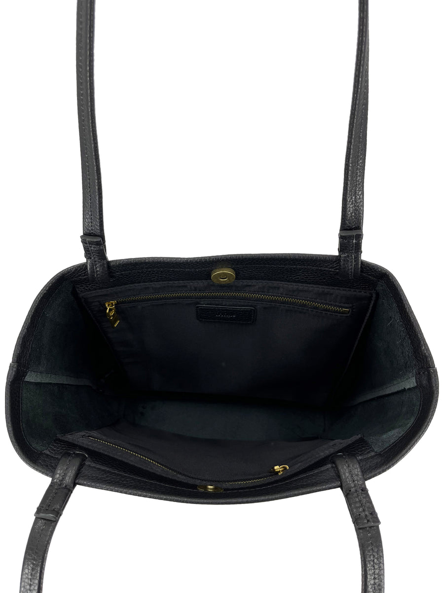 Leather Long Handle Bag - Black – Trifine